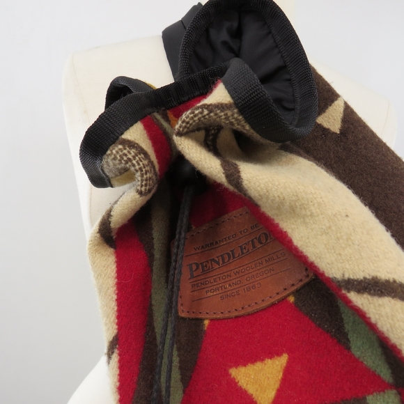 Pendleton | Bags | Vintage Pendleton Boho Southwestern Wool Suede Red Brown Rucksack Sling Bag ...